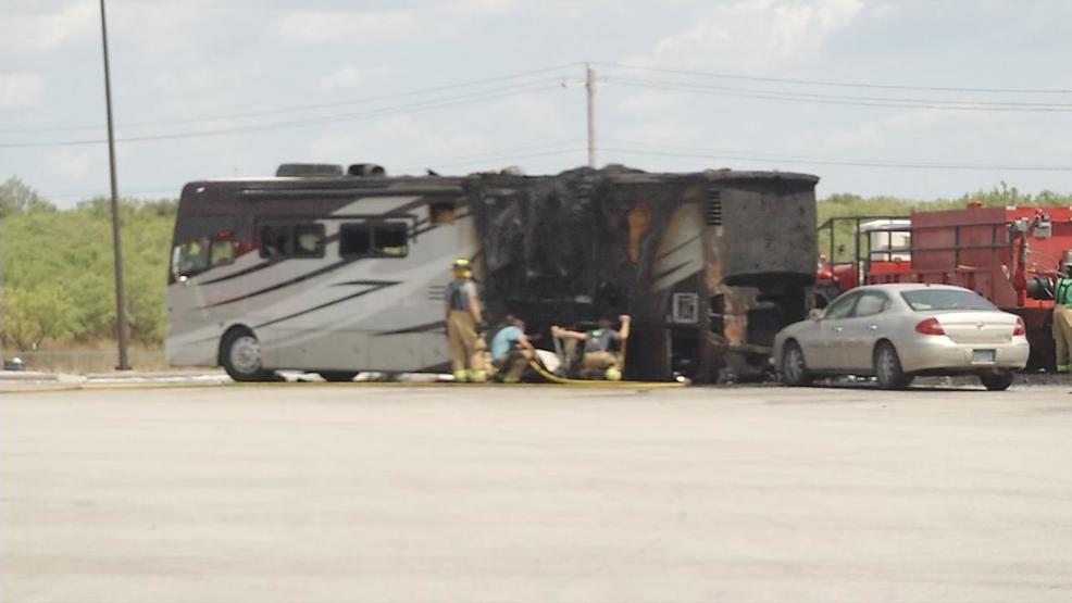 RV catches fire on I-20 in Baird, man burned | KTXS