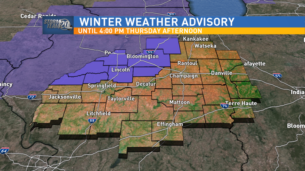 Winter Weather Advisory: First Snowfall of Season Hits Central Illinois ...